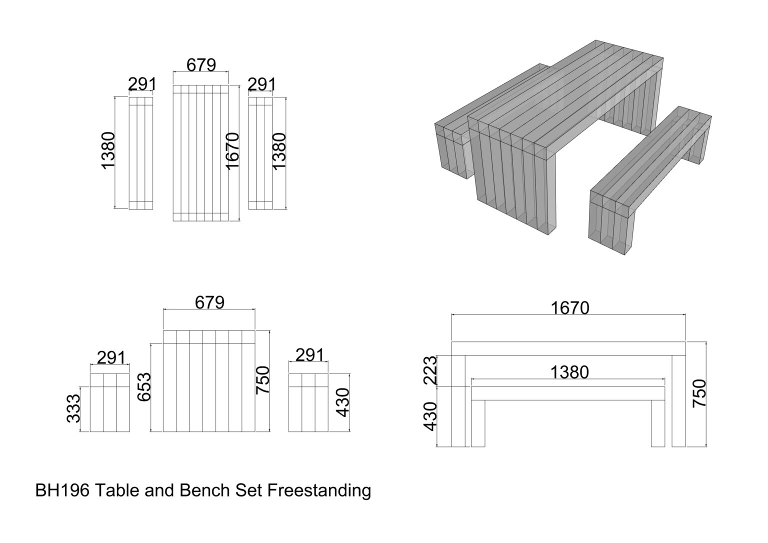 Space Saver Table & Bench | Plastecowood