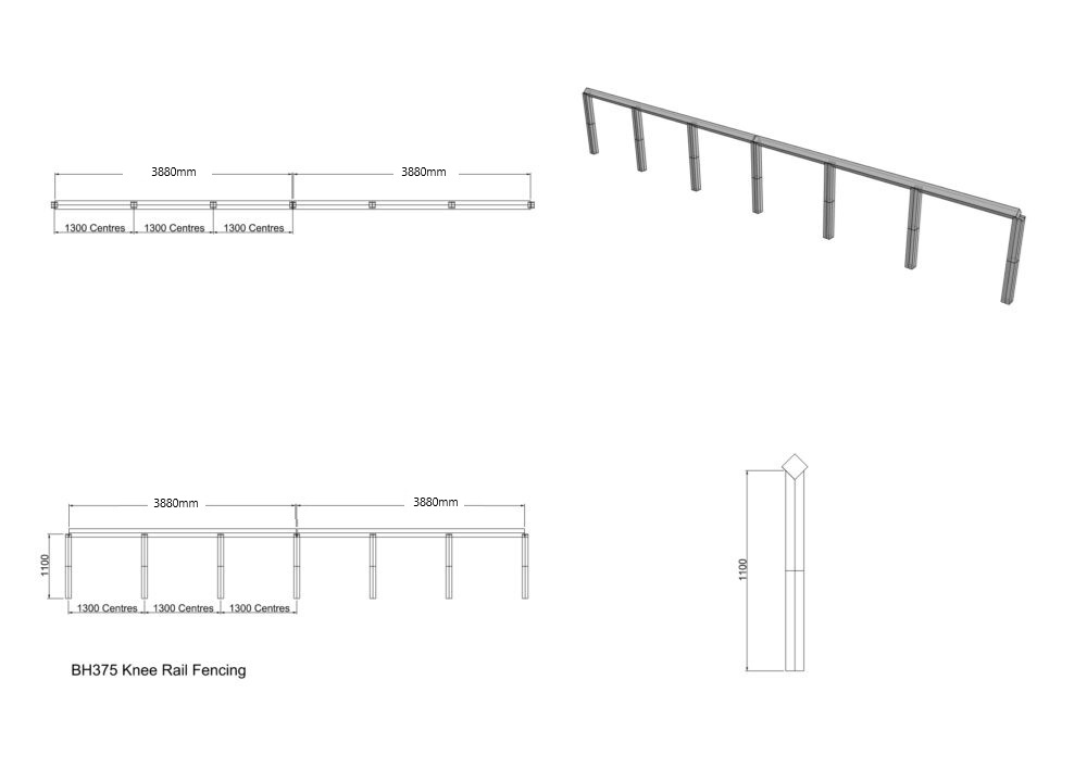 Knee Rail Fencing | Plastecowood
